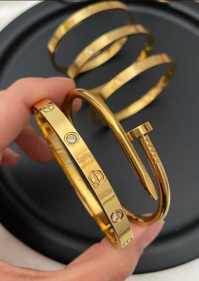 cartier love and nail bangle stack – Ornamental Jewelry